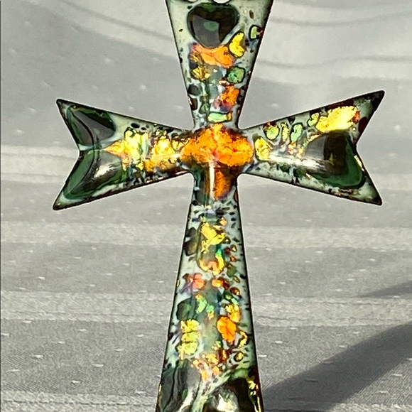Jewelry | Large Enamel Multicolor Cross Pendant | Poshmark